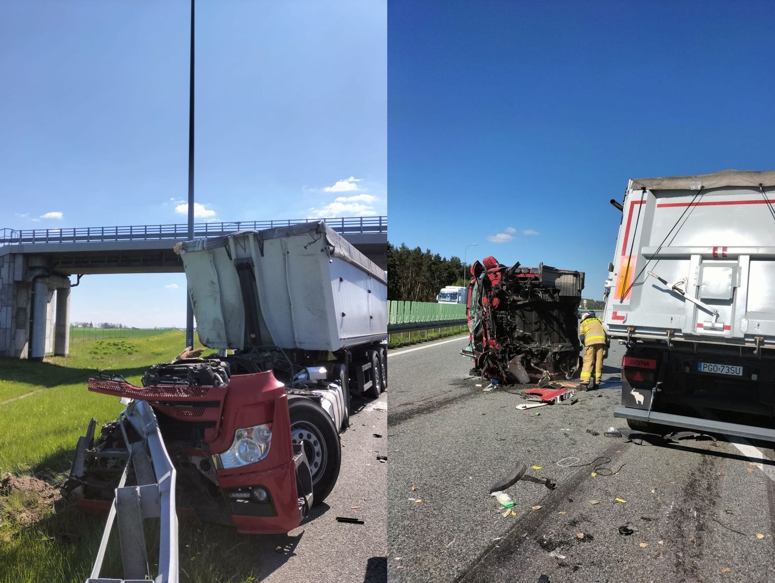 Uwaga! Wypadek na autostradzie A1